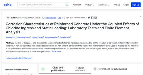 Corrosion Characteristics Of Reinforced Concrete Under The Coupled Effects Of Chloride Ingress