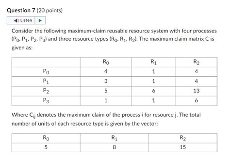 solved consider the following maximum claim reusable
