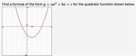 Get Answer Find A Formula Of The Form Y Ax2 Bx C For The Quadratic