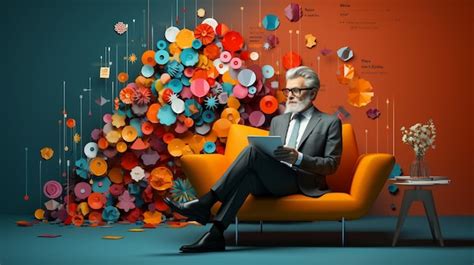 Premium Photo A Man Reading A Newspaper Data Visualization