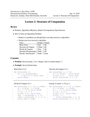 L01 Notes Introduction To Algorithms 6 Massachusetts Institute Of