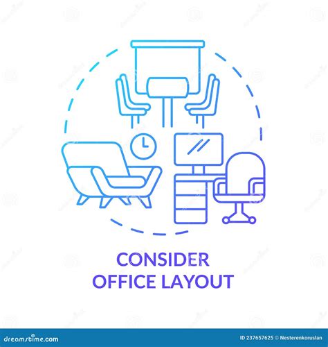 Consider Office Layout Blue Gradient Concept Icon Stock Vector Illustration Of Planning Team