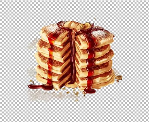 맛있는 초콜릿 헤이즐 팬케이크는 투명한 배경에 고립되어 있습니다 프리미엄 Ai 생성 Psd