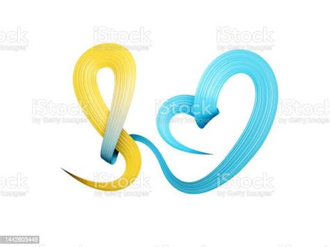 카자흐스탄 국기 색상 리본 3d 그림으로 마음에 활을 만들기 3차원 형태에 대한 스톡 사진 및 기타 이미지 3차원 형태