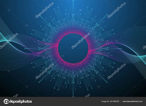 Quantum Computer Technology Concept Sphere Explosion Background Deep
