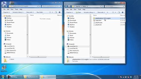 how to install phpmyadmin in windows 7 youtube