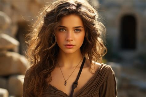 Premium Photo Cute Attractive Young Ancient Greek Girl Wearing