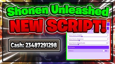 Shonen Unleashed Script Gui Hack Inf Cash Autofarm Kill Aura