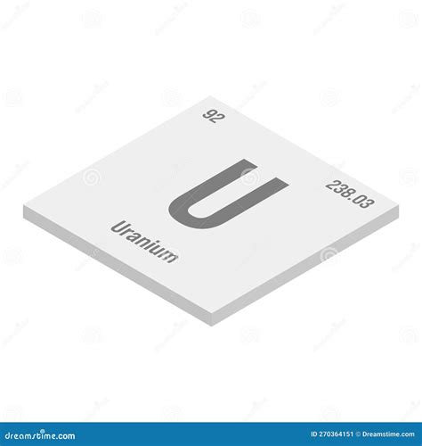 Uranium U Periodic Table Element Vector Illustration 271058128