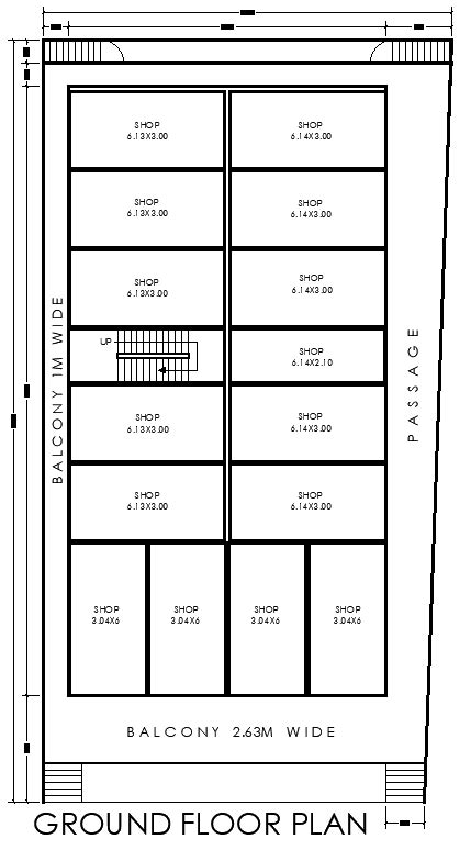 16 10 M X 30 M Ground Floor Shop Layout Plan Autocad Dwg Cadbull Shop Layout Autocad How