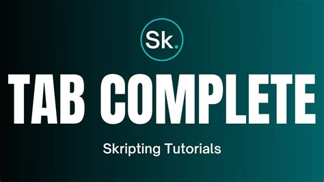 How To Add Command Tab Completions Skripting Tutorials Youtube