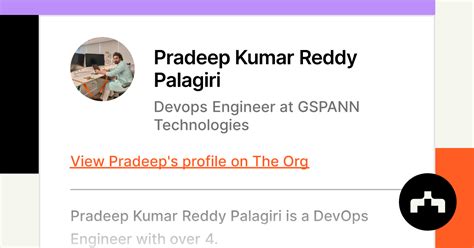 Pradeep Kumar Reddy Palagiri Devops Engineer At Gspann Technologies