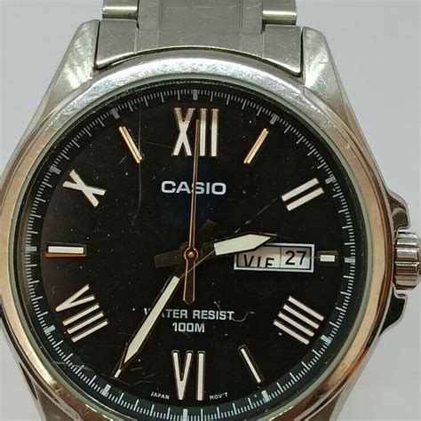 Casio 5339 Mtp 1377 Mens Classy Stainless Steel Watch Blue Dial Date