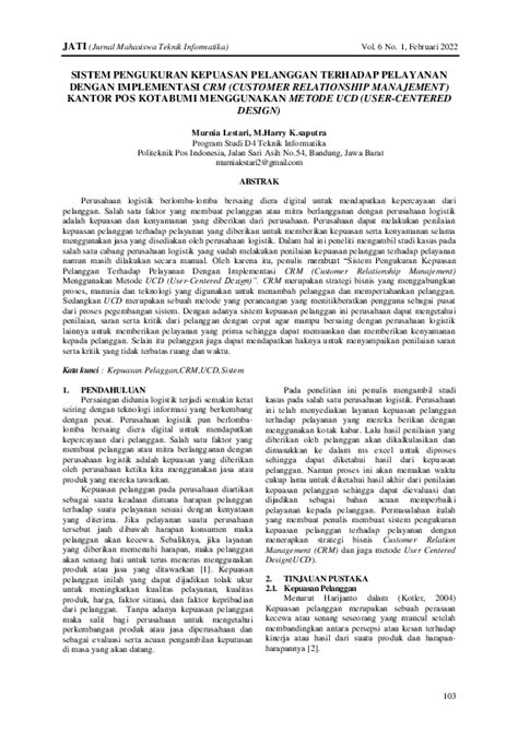 pdf sistem kepuasan pelanggan terhadap pelayanan dengan implementasi
