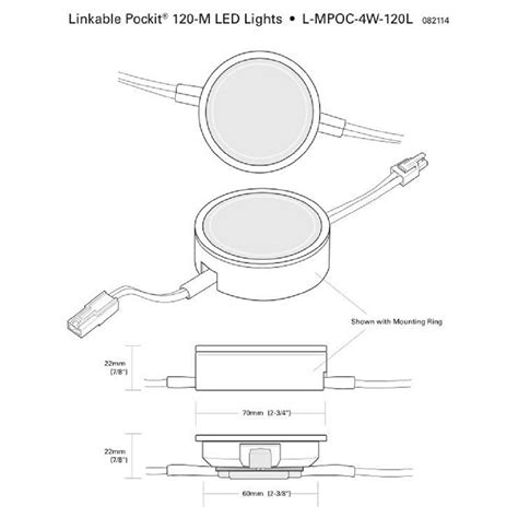 Rev A Shelf Pockit 120 M Led Puck Light Warm White Linkable White