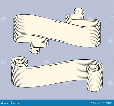 Hand Drawn Sketch Set Of Ribbons Vector Icon Stock Vector Illustration Of Element Antique