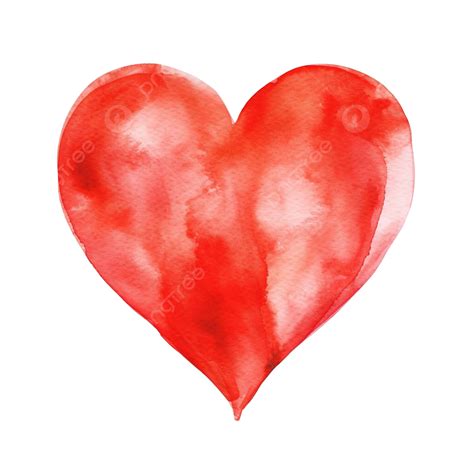 ألوان مائية قلب أحمر أحمر قلب ألوان مائية Png صورة للتحميل مجانا