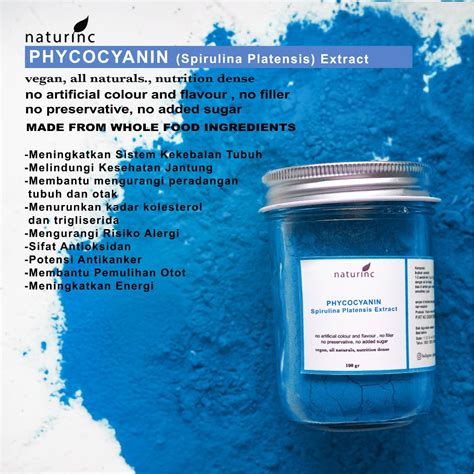 Jual Naturinc Blue Spirulina Powder Phycocyanin Powder Bubuk Spirulina