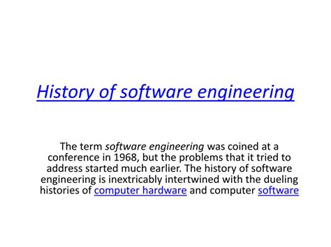 Ppt History Of Software Engineering Powerpoint Presentation Free Download Id 3972552