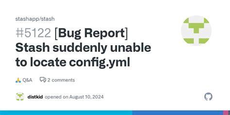 [Bug Report] Stash suddenly unable to locate config.yml · stashapp ...