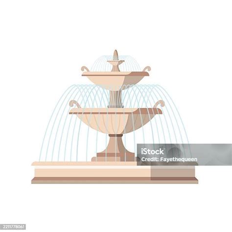 분수대와 그릇과 물 튀김은 흰색 배경에 고립되어 있습니다 야외 원예 장식 0명에 대한 스톡 벡터 아트 및 기타 이미지 0명 거리 건물 외관 Istock