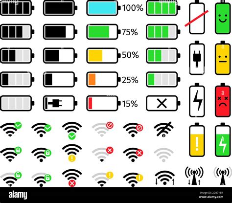 Charge And Signal Mobile Icons Battery And Wifi Phone System Bar Icon