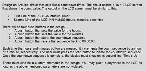 Solved I Need An Arduino Program That Does The The Project Chegg