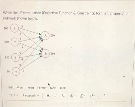 Solved Write The LP Formulation Objective Function Chegg