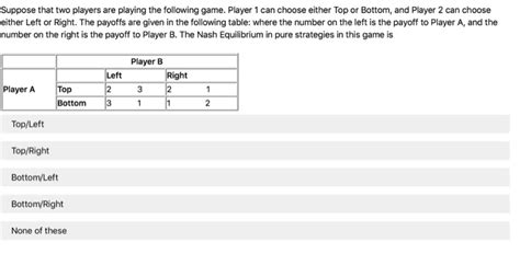 solved suppose that two players are playing the following