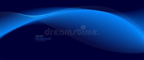 Flowing Dark Blue Curve Shape With Soft Gradient Vector Abstract Background Relaxing And