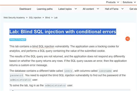Shubham Singh On Linkedin Cybersecurity Sqlinjection Websecurity Portswigger Learningjourney