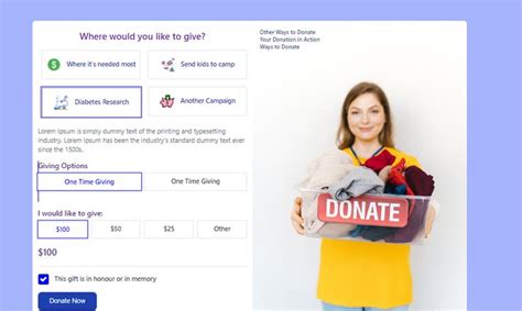 Tailwind Css Donation Form With Radio Buttons