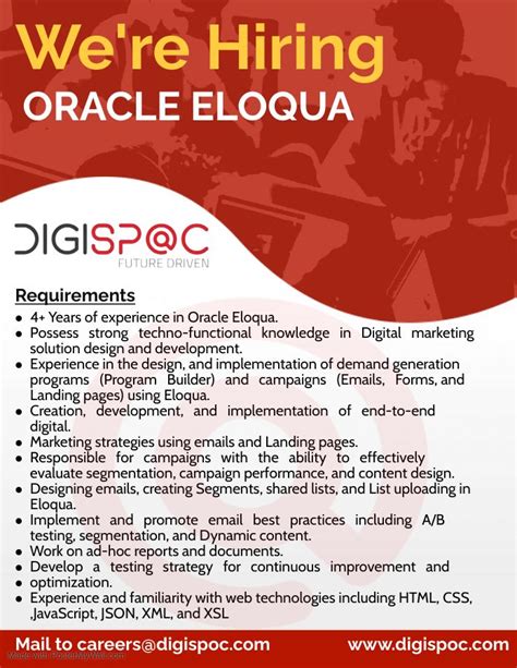 Digispoc Technology On Linkedin Eloqua Oracleeloqua Oracle Hiring