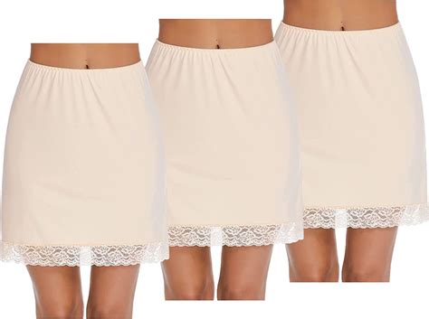 Avidlove Half Slips For Underskirt Short Lace Trim Above Knee Half Sli