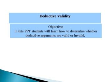 Deductive Validity Lesson PPT By Lifelong Education TpT