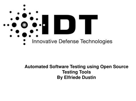Ppt Automated Software Testing Using Open Source Testing Tools By