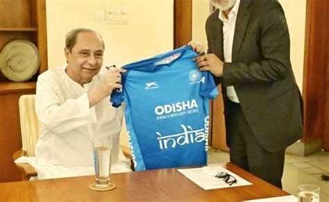 Chief Minister Naveen Patnaik With Manoj Chairman Of The New Indian Express Group Kumar