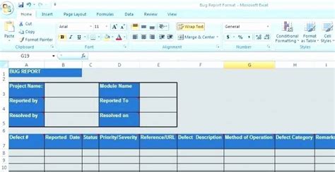 Issue Tracking Excel Template