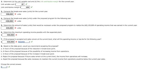 Solved The Division Of Costs Between Variable And Fixed Is