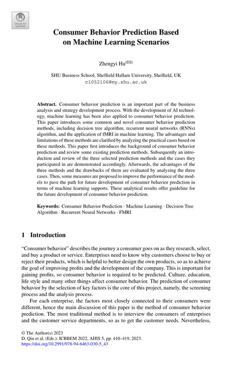 pdf consumer behavior prediction based on machine learning scenarios