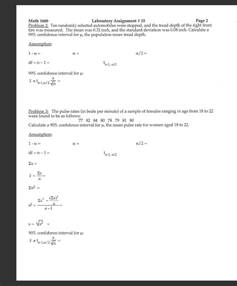 Solved Math 1600 Laboratory Assignment 15 Page 2 Problem