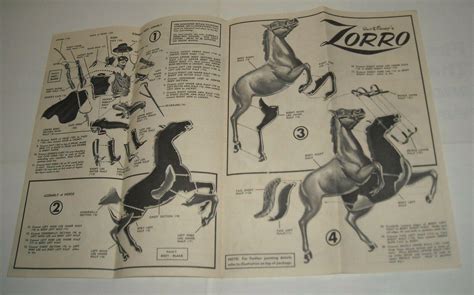 1966 Aurora Walt Disney Zorro Model Kit 801 Instruction Sheet Only 3900388906