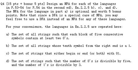 Solved Q4 15 Pts Bonus 5pts Design An NFA For Each Of Chegg Com