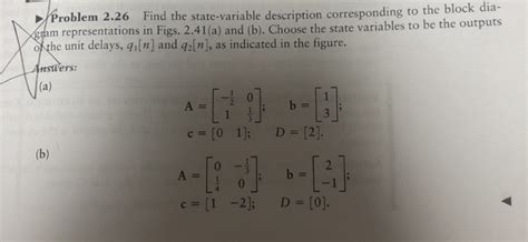 solved problem 2 26 find the state variable description