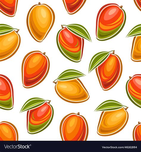 Mango Seamless Pattern Royalty Free Vector Image