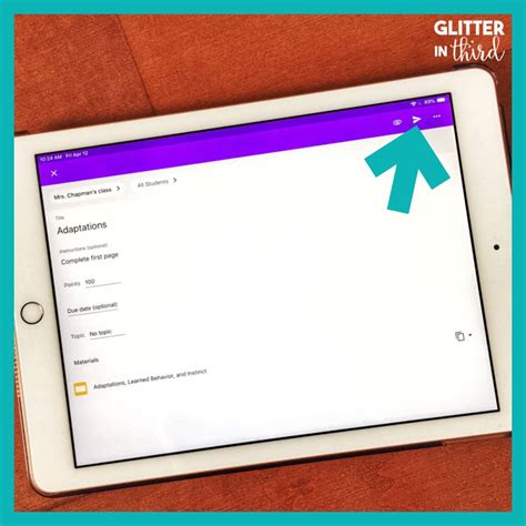 How To Create Assignments In Google Classroom Using An IPad Glitter