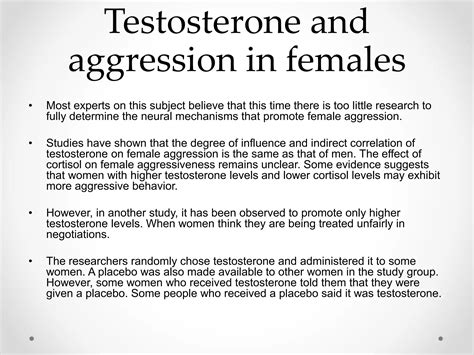 Testosterone And Aggressive Behavior Ppt
