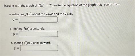 solved starting with the graph of f x 7x ﻿write the