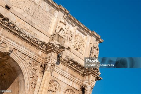 콜로세움 근처 로마에서 콘스탄틴 또는 아르코 디 코스타티노 또는 승리의 아치의 아치의 세부 사항 Empire에 대한 스톡 사진 및 기타 이미지 Istock