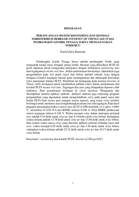 Pdf Perancangan Sistem Monitoring Dan Kendali Terdistribusi Berbasis Internet Of Things Iot